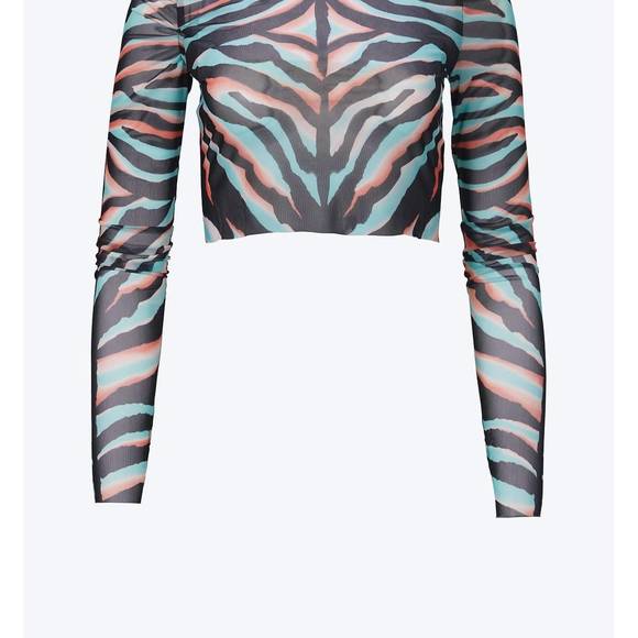 AFRM | Tops | New Afrm Micaela Cropped Power Mesh Turtleneck Top In ...